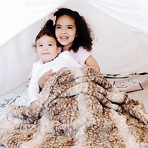 Zalamoon Strollets Plush Baby Toddler Soft Blanket with Satin Trim Corner for Soothing (Fawn)