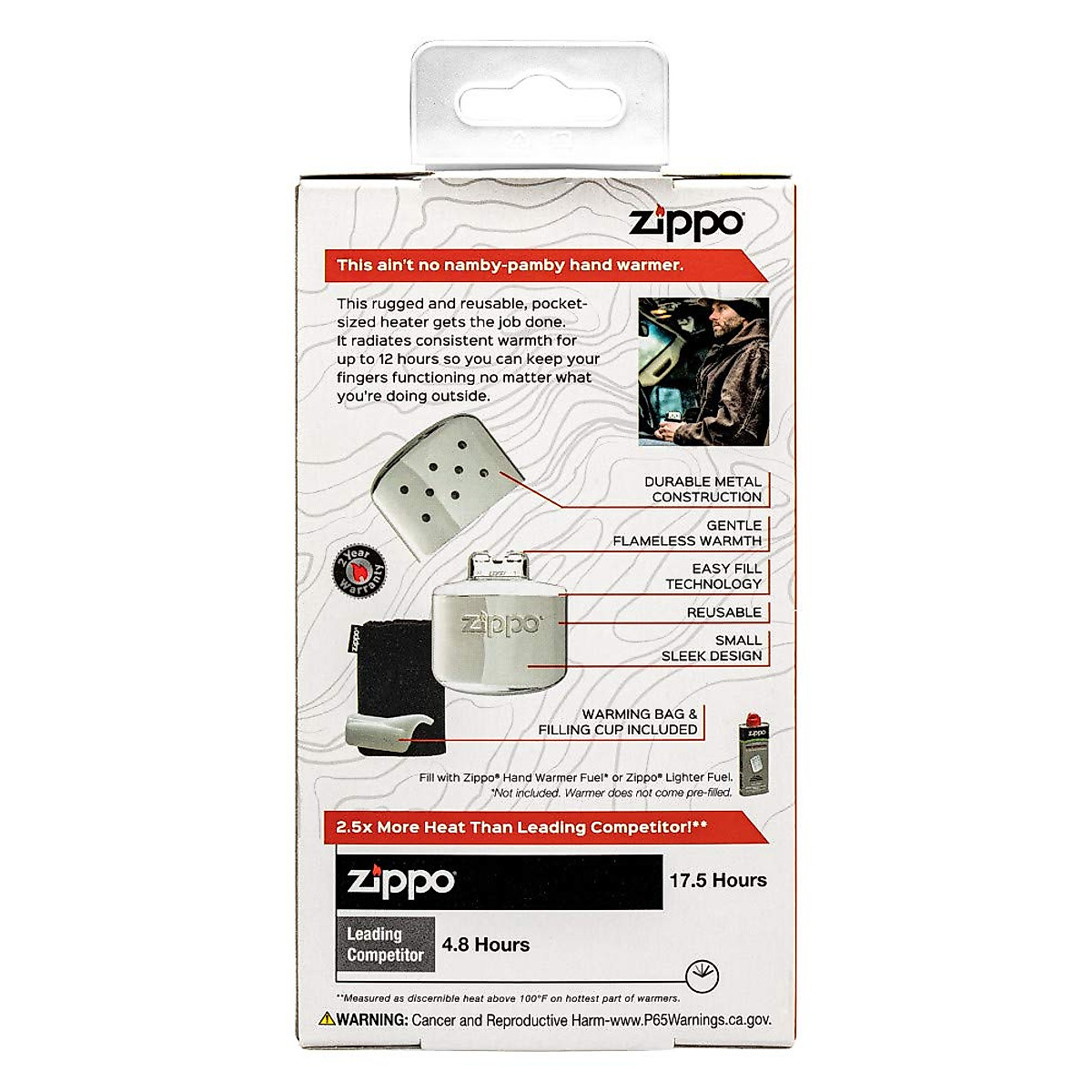 Zippo Hand Warmer, 12-Hour - Chrome Silver