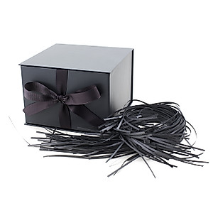 Hallmark 7" Gift Box with Lid and Paper Fill (Solid Gray) for Christmas, Weddings, Graduations, Father's Day, Anniversaries, Valentines Day, Grooms Gifts and More
