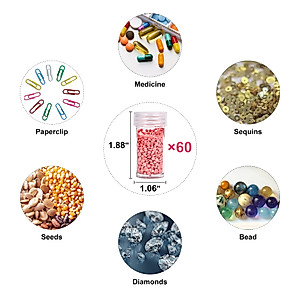 Leudes Diamond Painting Storage Containers, 60 Slots Bead Storage Box for Diamond Art Kits Accessories Organizer Case (Only Bottles and Bag) (Black-1(60 Jars))