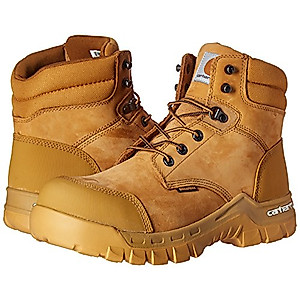Carhartt Men's 6" Rugged Flex Waterproof Breathable Composite Toe Leather Work Boot CMF6356, Wheat, 11 W US