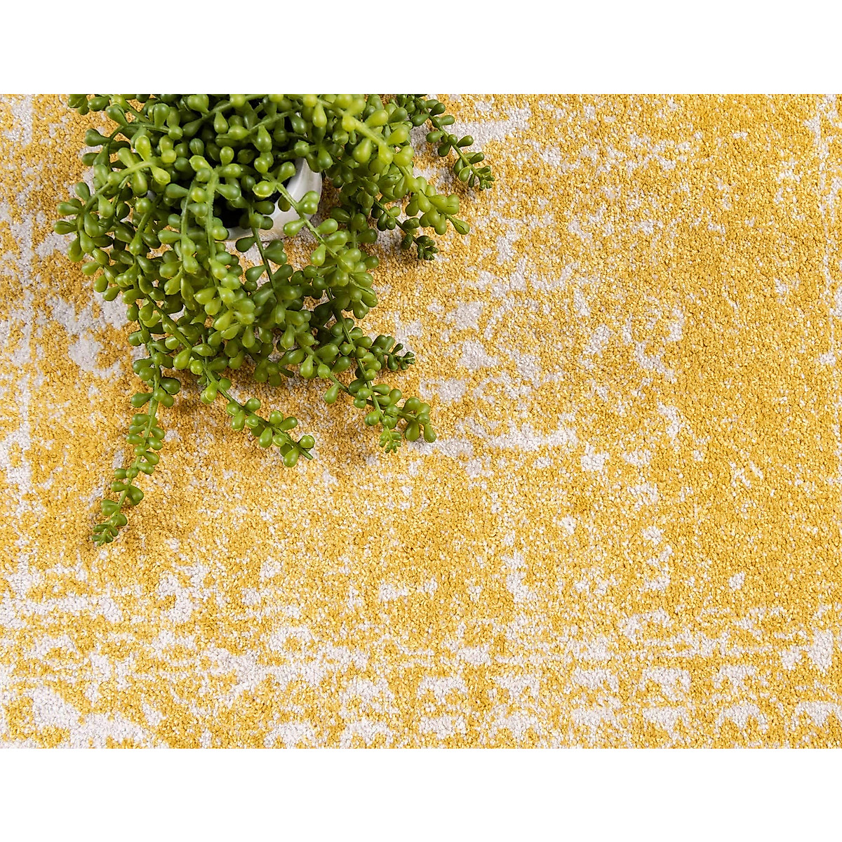 Unique Loom Tradition Collection Classic Southwestern Distressed Casual Design Area Rug, 5 ft x 8 ft, Yellow/Ivory