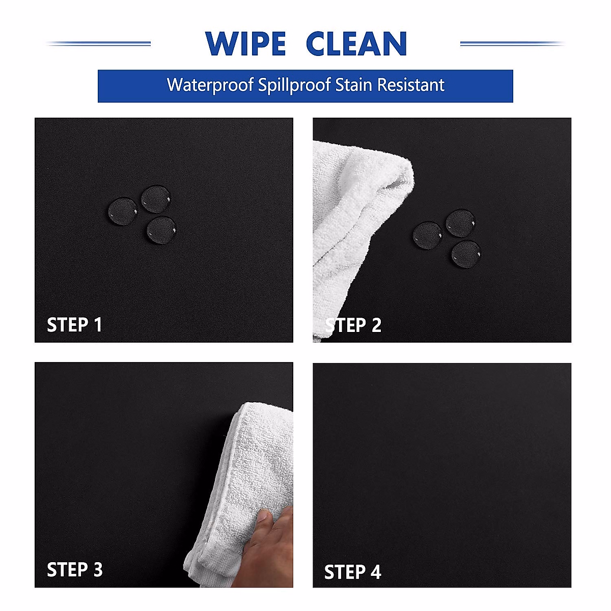 Hiasan Black Round Tablecloth 90 Inch - Waterproof Stain Resistant Spillproof Polyester Fabric Table Cloth for Dining Room Kitchen Party