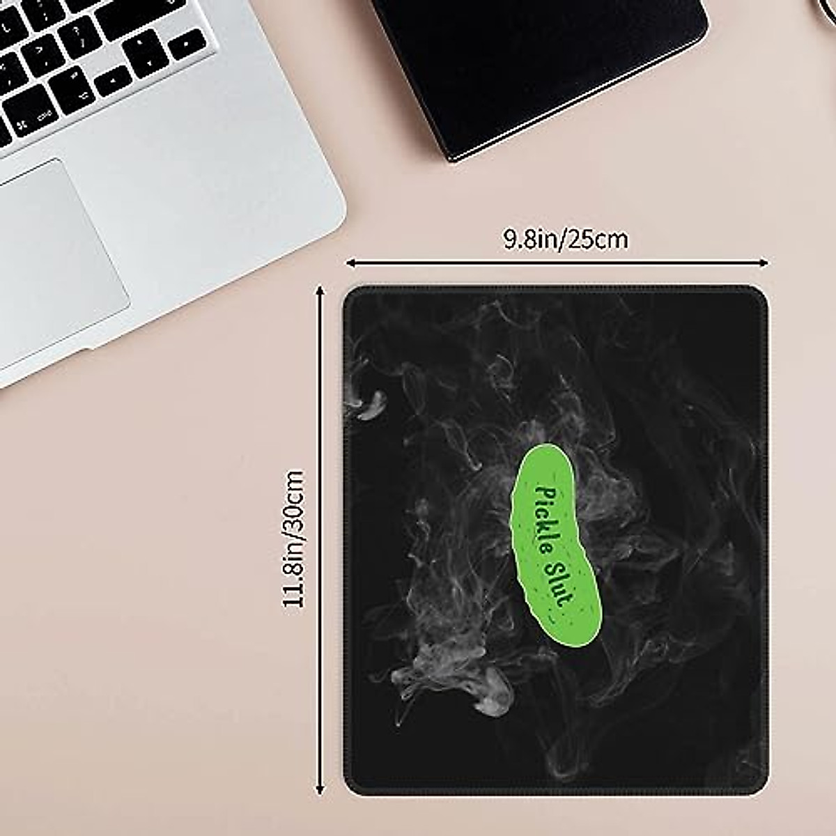 Mouse Pad Anti-Slip Waterproof Mousepad for Computer Laptop Office Pickle Slut Logo Home 10x12in