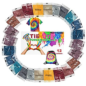 2X Tie Dye Powder │Tie Dye Powder Refills for Tie Dying │Fabric Dyes │12 Colors Tie Dye Powder 24 Total Dye Packets│2X Refills for Tie Dye │Mesi Colorz Tie Dye Refills