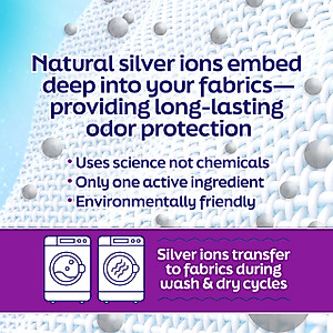 SilverWorks! Deodorizer Laundry Odor Eliminator For Clothes - Natural Silver Ion Infused Washer Sheets - Laundry Deodorizer Odor Eliminator - Lasting Laundry Odor Remover Dryer Deodorizer –24 Loads