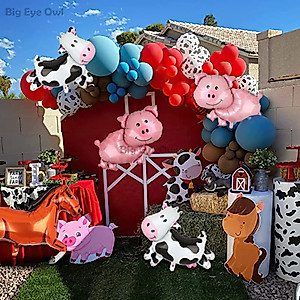Farm Animal Foil Balloons Pig Cow Horse Donkey Shaped Mylar Balloon for Farm Animals Theme Birthday Party Supplies Decorations