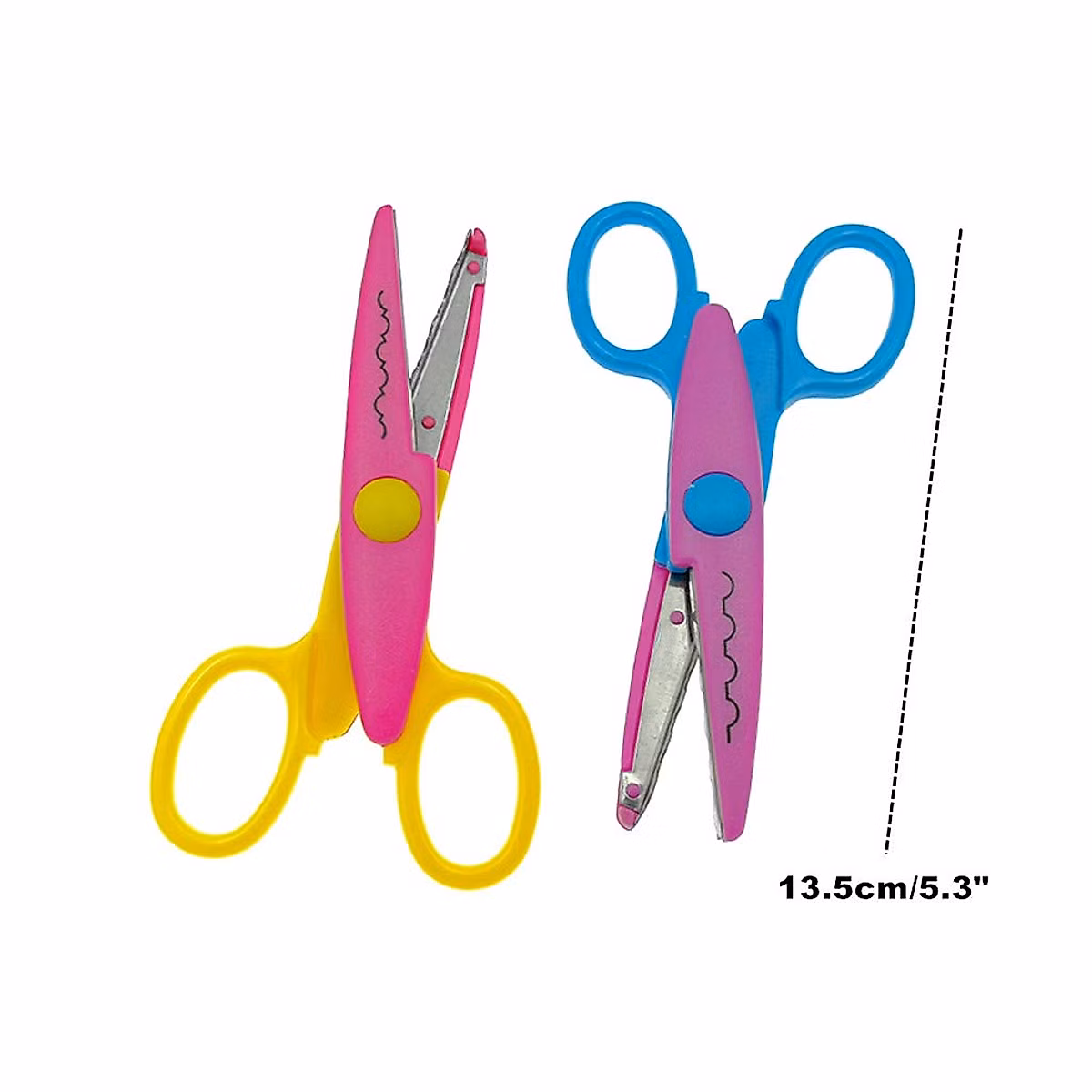 Kinteshun Lacework Wavy Paper Edger Scissors Pinking Shears Set for Handcraft Works(6pcs,Different Cutting Effects)