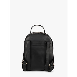 Pelle Luxur Women Genuine Leather Business Work Laptop Backpack- Purse For College Travel Large Capacity (Black)