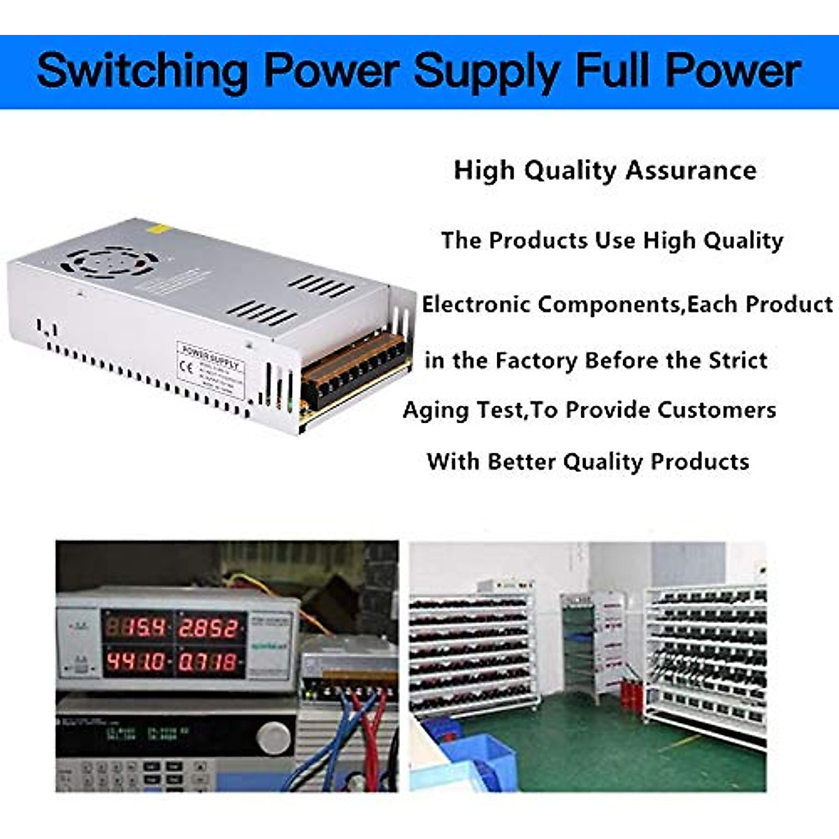 DC 12V 30A Power Supply 360W Universal Regulated Switching AC to DC Converter AC110V/220V (SMPS) Transformer Driver Adapter for LED Strip Light, CCTV Camera Security System, Radio, Computer Project