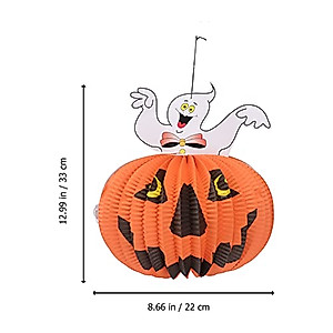 Hoement 24 pcs Decoration Birthday Ornament Decor Poms Pleated Halloween Personalized Decorative Honeycomb Ball Event Tissue Pumpkin Indoor Dot Garlands Fans Circle Pom Spider Pendant