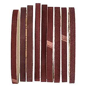 Cozyel 110V Mini Belt Sander Electric Sanding Polishing Grinding Machine Knife Apex Edge Sharpener 9000RPM with 10PCS Abrasive Belts for Metal Wood Acrylic Polish