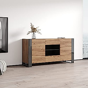 Meble Furniture Woody Modern 64.5" Sideboard (Oak/Gray)