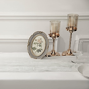 8 Pack 10Ft Cheesecloth Table Runner 35x120 Inch Boho Gauze Table Runner Rustic Cheese Cloth Long Table Runner Romantic Table Runner for Wedding Bridal Shower Birthday Party Table Decor (White)