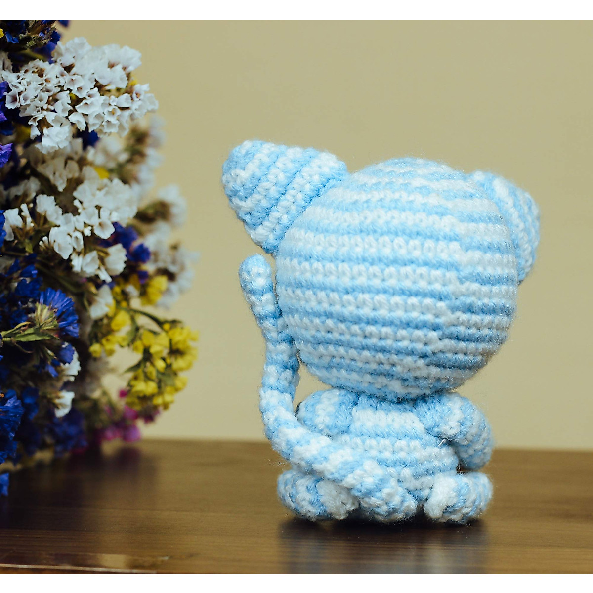 Crochet Stuffed Animal CAT DIY Kit, Beginner Craft kit for Teens and Adults, All Materials Included, Detailed Instructions with 45 Pictures, Hypoallergenic Yarn