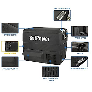Setpower Insulated Protective Cover For RV45D & RV60D Insulated Transit Bag 12 Volt Portable Refrigerator Cover