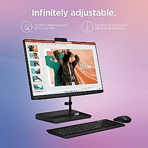 Lenovo 2024 IdeaCenter 22" FHD WVA AIO Desktop Intel 10-Core i3-1220P Intel UHD Graphics 8GB DDR4 256GB NVMe SSD WiFi AX Bluetooth HDMI Webcam RJ-45 Wireless KB Mouse Windows 11 Pro w/RE USB