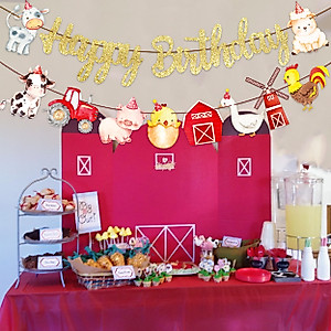 Farm Birthday Party Banners Farm Animal Party Banners Farm Theme Birthday Decorations Barnyard Birthday Party Hanging Decoration for Barn Party Farm Animal Baby Shower Supplies