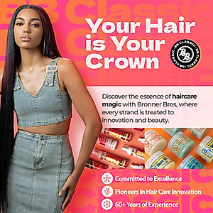 Bronner Bros Argan Oil & Coconut Super Gro - Hair Gel for Dry Itchy Scalp Treatment, Moisturizer, Reduces Dryness & Split-Ends - Made with Vitamin A, E, D, Sage, Argan Oil & Coconut Oil - 6 oz
