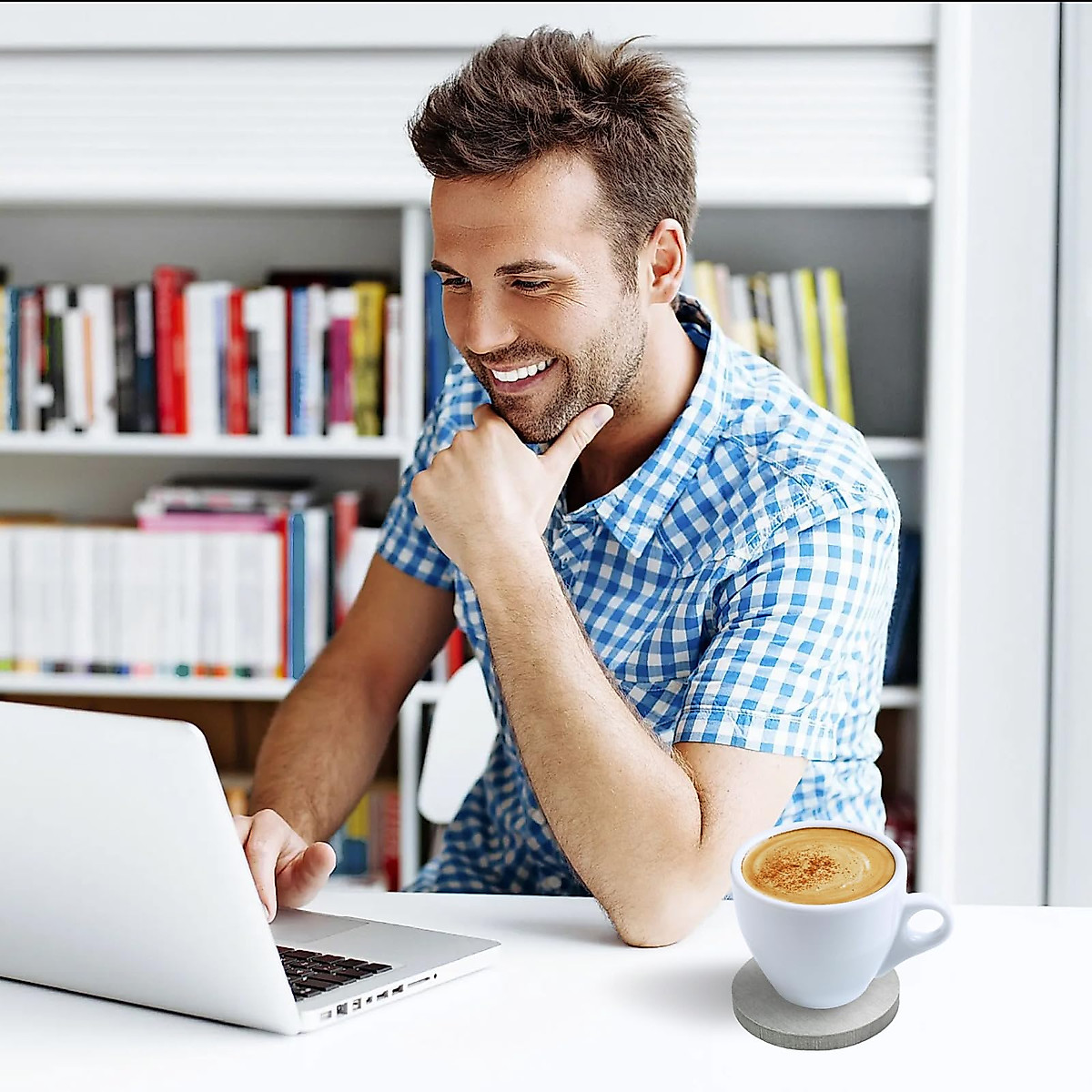 Dxspoeny 6 Pieces Water Absorbent Diatomite Coasters,Diatomaceous Earth Kitchen Soap Dish,Diatomaceous Earth Soap Holder for Kitchen Bathroom Counter(Rectangle, Square, Round)