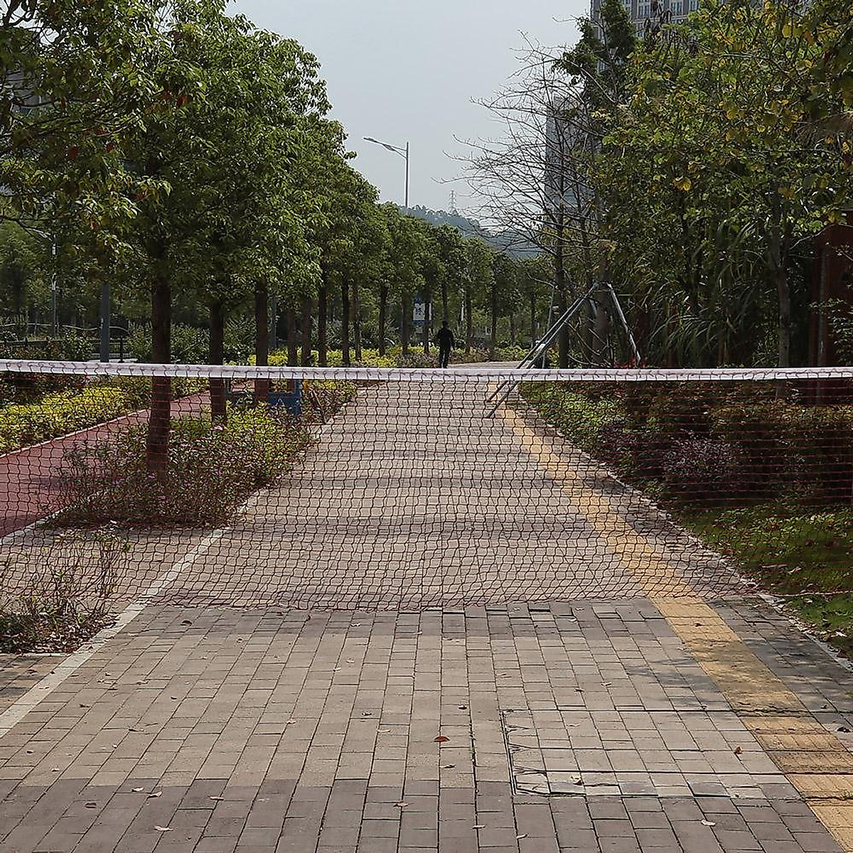 Portable Adjustable Badminton Net, Volleyball Badminton Mesh Net for Outdoor Sports Entertainment Training(Red)