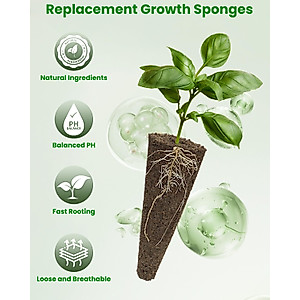 68pcs Hydroponic Pods Kit for Aerogarden, Grow Anything Kit, Indoor Garden Accessories - Compatible with All Brands (30 Grow Sponges, 12 Grow Baskets, 12 Grow Domes, 12 Pod Labels, 1 A&B Plant Food)