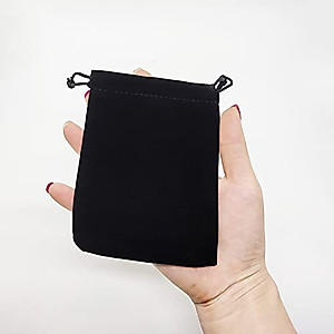 HOSL 200 Pack 4" x 5" Black Velvet Cloth Jewelry Pouch Jewelry Drawstring Bag Necklace Bracelet Earrings Bag Party Favor Bag Goodies Bag Candy Bag Gift Bag Watch Bag Wedding Festival Baby Show Bag
