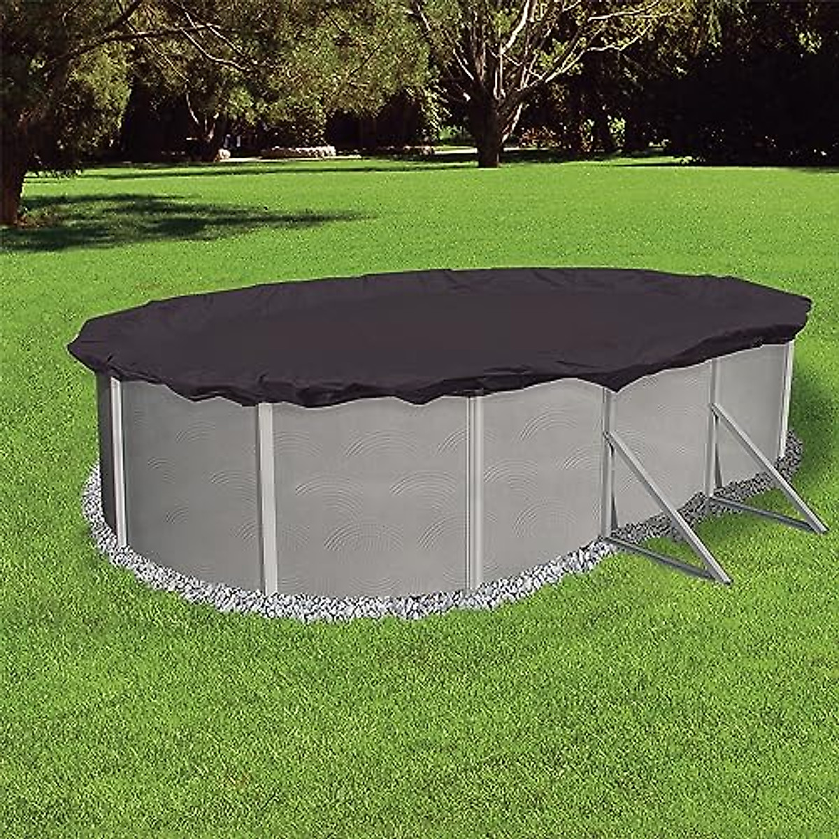 Blue Wave BWC715 8-Year 12 x 20-ft Oval Above Ground Pool Winter Cover, FT FT, Dark Navy Blue