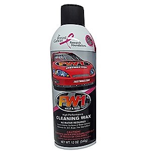 FW1 Waterless Wash & Wax Polish with Carnauba (12oz) by Fast Wax (1 can)