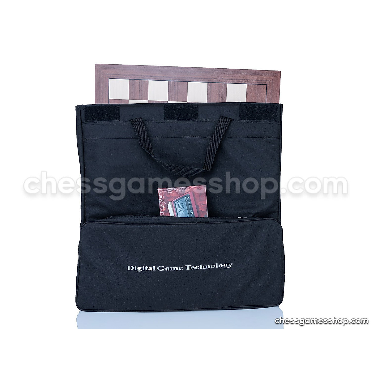 DGT USB Walnut e-Board with Timeless Pieces and Carrying Bag Included Chess Board