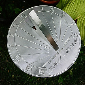 10 Year Anniversary Gift Sundial - Custom Engraved & Calibrated 10th Anniversary Gifts For Him Or Her - 10th Anniversary Gifts For Couple -10 Year Tin Anniversary Gifts Sundial
