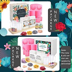 Handmade Soap Making Kit Supplies, DIY Melt & Pour Soap Making Kit for Adults: Includes 2lbs Soap Base, Dried Flowers, Pigment, Silicon Mold, Measuring Cup, Personalized Handmade Soap Set Gift