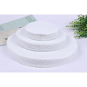 YYCRAFT 48 Felt Plate China Storage Dividers Protectors White Thick Premium Soft Round Felt Circles (3 Size,White)