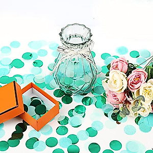 VCOSTORE Tissue Paper Confetti Circles - Round Confetti Dots，Large Table Confetti for Wedding Birthday Party Decoration and Gift Box decoration, 5000 pieces -Green Confetti