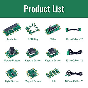 KittenBot Jacdac Starter Kit A with Jacdaptor for Micro:bit V2, Connect and Code Electronics Instantly, for Microsoft Makecode Arcade(Without Micro:bit)