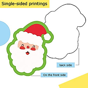 Whaline Christmas Mini Colorful Cut-Outs 44Pcs Assorted Holiday Cut-Outs Santa Xmas Tree Snowflake Classroom Winter Decoration for Bulletin Border Office Party Favor Supplies, 11 Designs