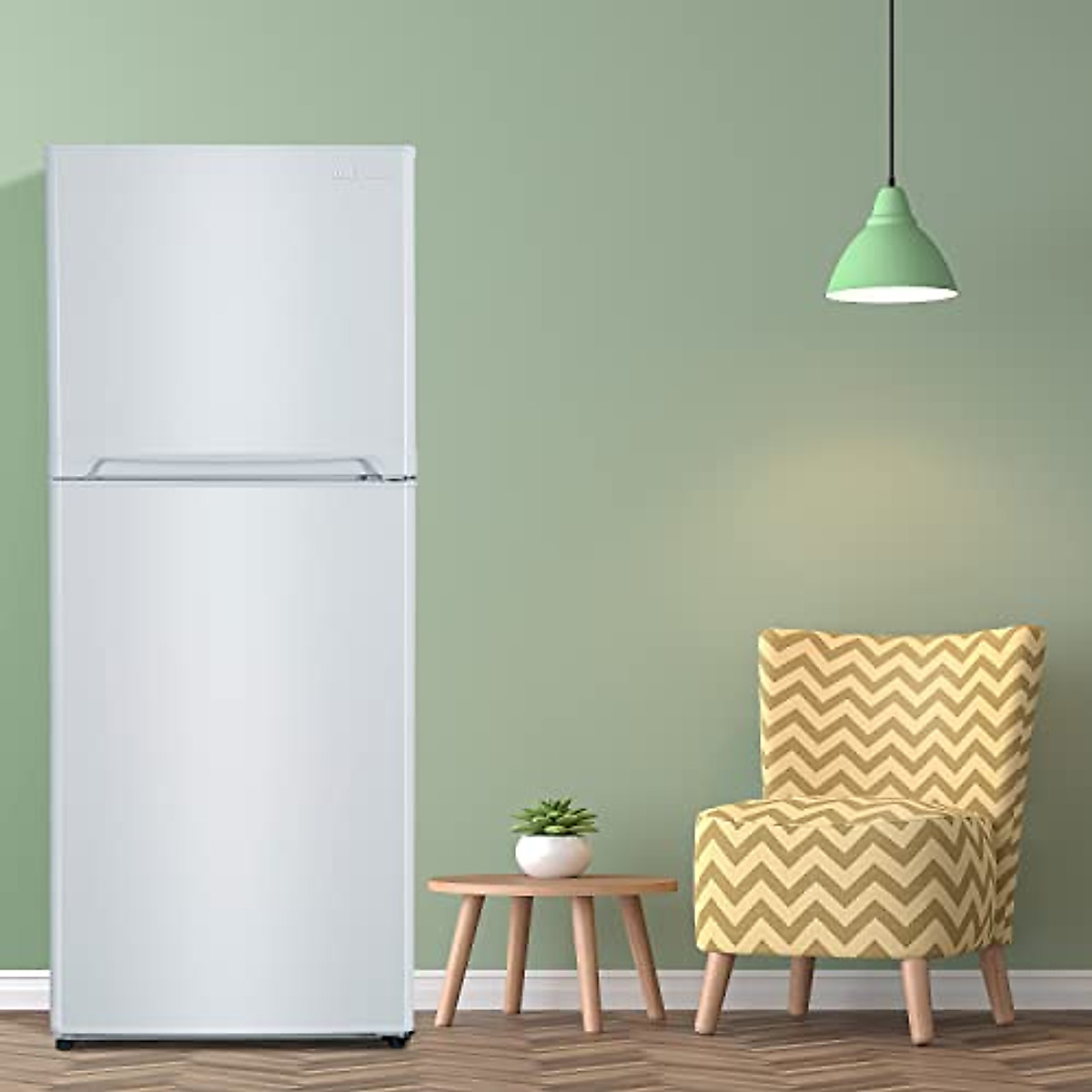 Magic Cool MCR10WI Apartment Refrigerator Freestanding Slim Design Full Fridge with Top Freezer for Condo, House, Small Kitchen Use, White
