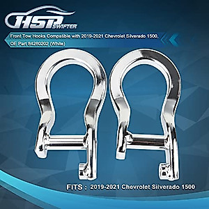 HSPSWIFTER Tow Hooks Compatible with Chevrolet 2019 2020 2021 2022 Silverado 1500, OE Part 84280202 (84280202, White)