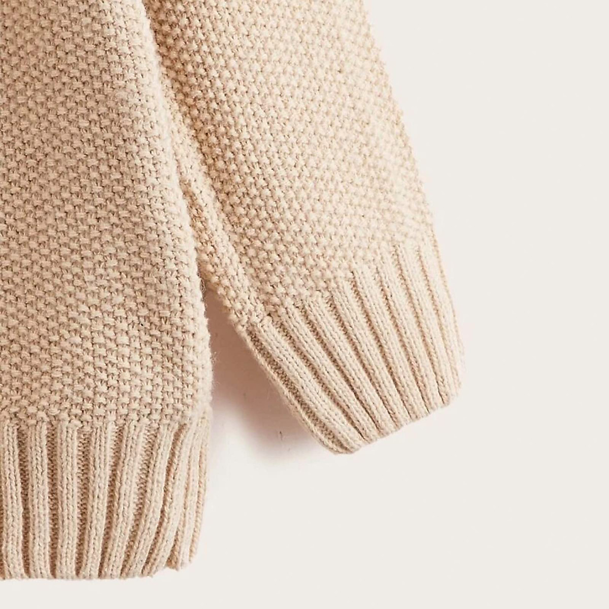 MSTOZE Baby Boy Girls Cable Knit Sweater Long Sleeve Round Neck - Unisex Kids Pure Color Cotton Pullover,for 6M-4T Infant