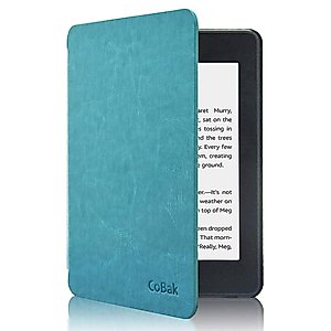 CoBak Kindle Paperwhite Case - All New PU Leather Smart Cover with Auto Sleep Wake Feature for Kindle Paperwhite 10th Generation 2018 Released, Sky Blue