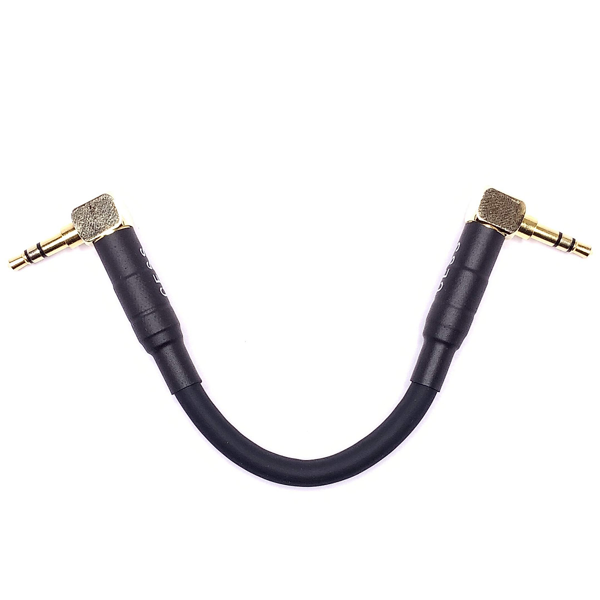CNCESS CESS-067 Short 3.5mm Audio Shielded Patch Cable for Stacking DAP and Amplifier, Right-Angle 3-Inch