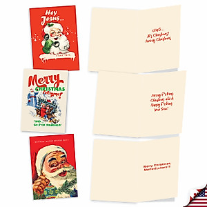 The Best Card Company Variety Pack of 10 Christmas Greeting Cards with Envelopes, Humor Holiday Assortment for Men and Women (10 Designs, 1 Each) Very Merry O+D AC6712XSG-B1x10