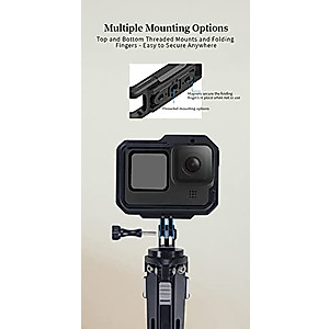 Durable Aluminum Camera Cage for GoPro Hero 11 - Protective Housing with Cold Shoe Mounts, Precision Cut Ports, Anti-Vibration, and Heat Dissipation for Smoother Filmmaking