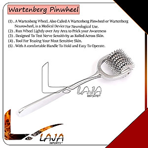 Laja Imports 4 Pcs Set Diagnostic Neurologic Wartenberg Sensory Testing Pinwheel Stimulator for Educational Use