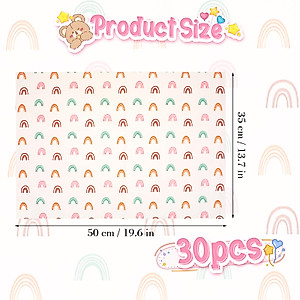 30 Pcs Rainbow Tissue Paper Cute Tissue Paper for Wrapping Gifts Pastel Tissue Paper Sheets for Packaging Gift Packing Paper Bulk for Wedding Birthday Baby Showers Christmas Festival