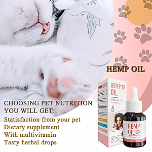 ZOEDUL Calm Your Feline Friend with Hemp Oil for Cats - Cat Calming, Cat Anxiety Relief, Digestion, Immunity, Hip & Joint Support