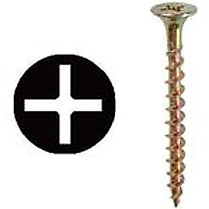 L.H. Dottie WRT6158 Drywall Screw, Bugle Head, Phillips, 6 by 1-5/8-Inch Length, Yellow Zinc, 500-Pack