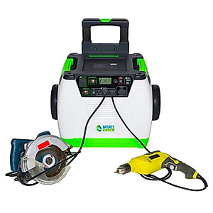 Nature's Generator with Cart -1800w Solar and Wind Powered Generator in Quiet Operation with 12V DC port,2 USB ports and 3 AC outlets