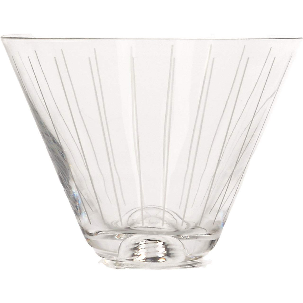 Mikasa 'Cheers' Stemless Martini Glasses/Martini Cocktail Glasses with Decorative Etching, Crystal Glass, Silver Effect, 400 ml, Set of 4