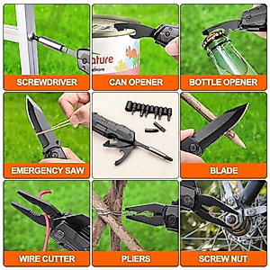 FLY2SKY Stocking Stuffers Christmas Gifts for Men Multitool Pocket Knife Stocking Stuffers Men Him Dad Multi Tool Gifts for Men Husband Boyfriend Groomsmen Gadget Anniversary Birthday Camping Outdoor